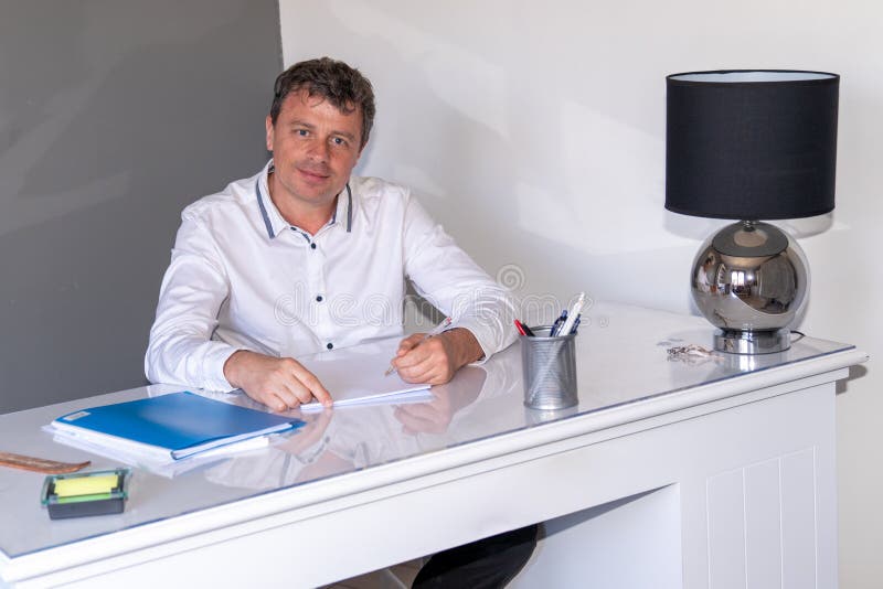 Self Employed Business Man Person Working from Home Stock Image - Image ...