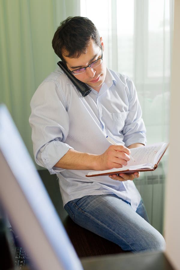 Self-employed Man Working at Home Stock Photo - Image of homeoffice ...