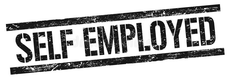 SELF EMPLOYED Text on Black Grungy Rectangle Stamp Stock Illustration ...