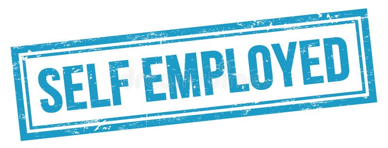SELF EMPLOYED Text on Blue Grungy Vintage Stamp Stock Illustration ...