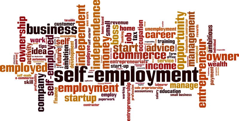 Self-employment word cloud stock vector. Illustration of concept ...