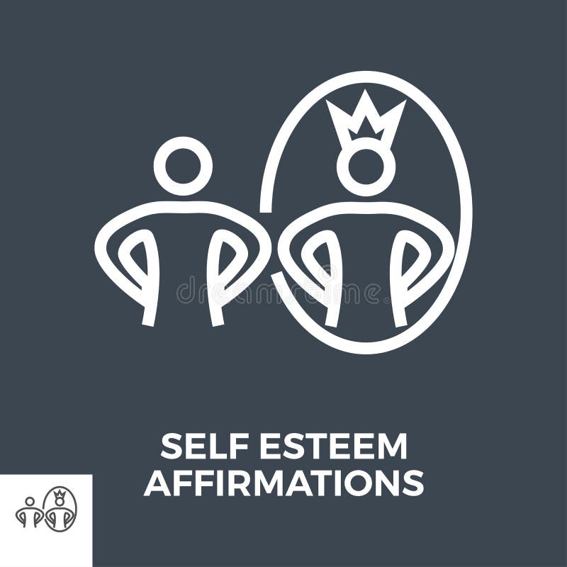 Self esteem affirmations stock vector. Illustration of person - 89760991