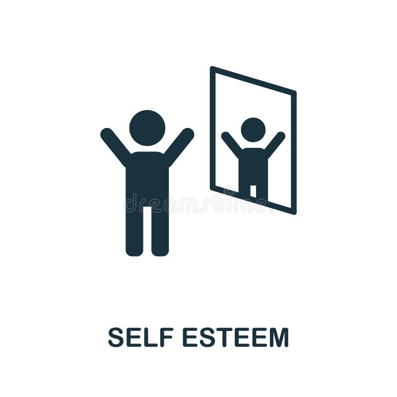 Self Esteem Icon. Monochrome Simple Element from Personal Growth ...