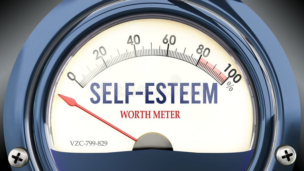 Self-Esteem and Worth Meter that Hits less Than Zero, Very Low Level of ...