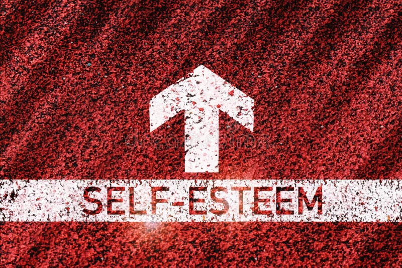 Self-esteem Written on White Line with White Arrow on Red Road Stock ...
