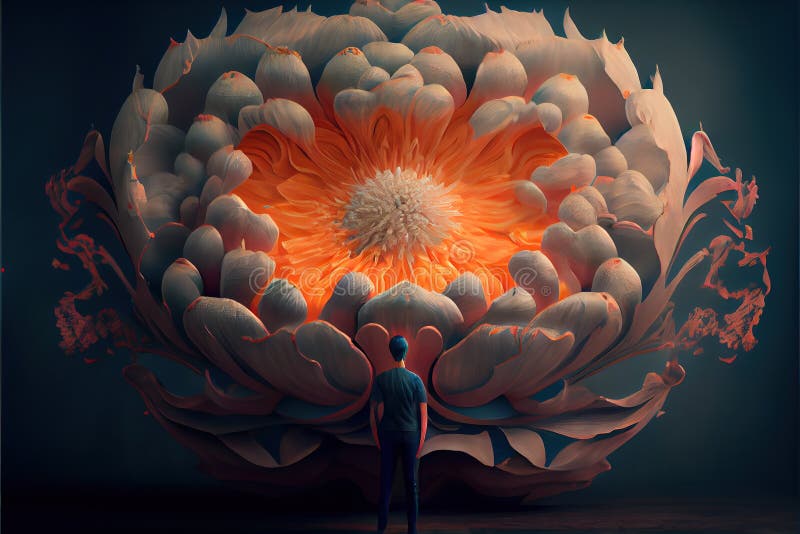 Self Expression Concept in Surreal Setting. Stock Illustration ...