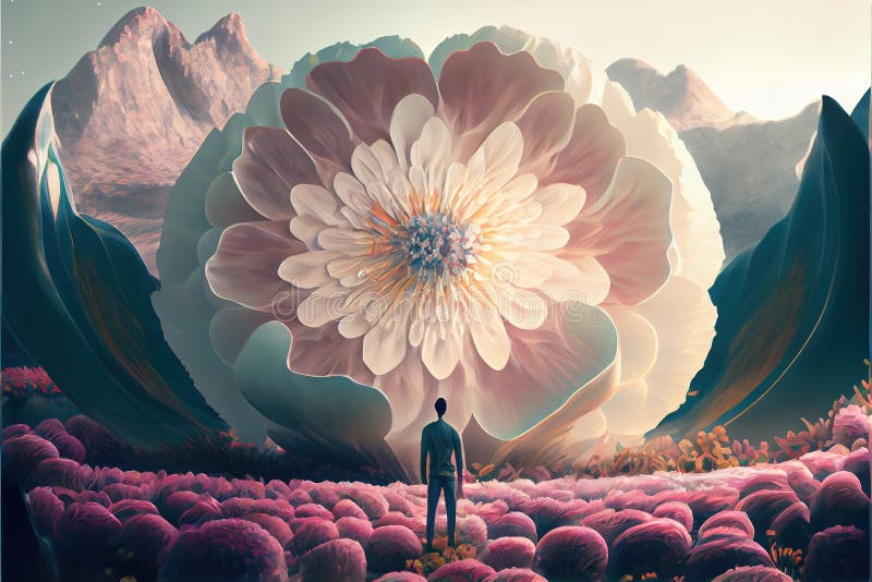 Self Expression Concept in Surreal Setting. Stock Illustration ...