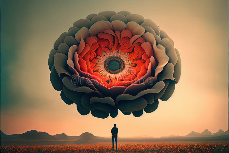 Self Expression Concept in Surreal Setting. Stock Illustration ...