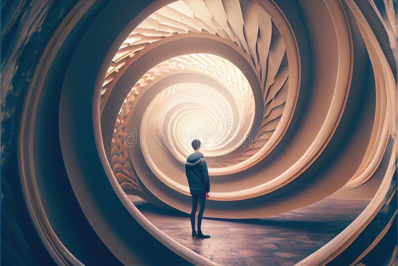 Self Expression Concept in Surreal Setting. Stock Illustration ...