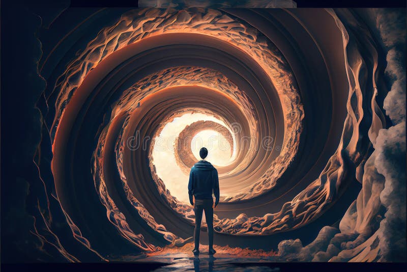 Self Expression Concept in Surreal Setting. Stock Illustration ...