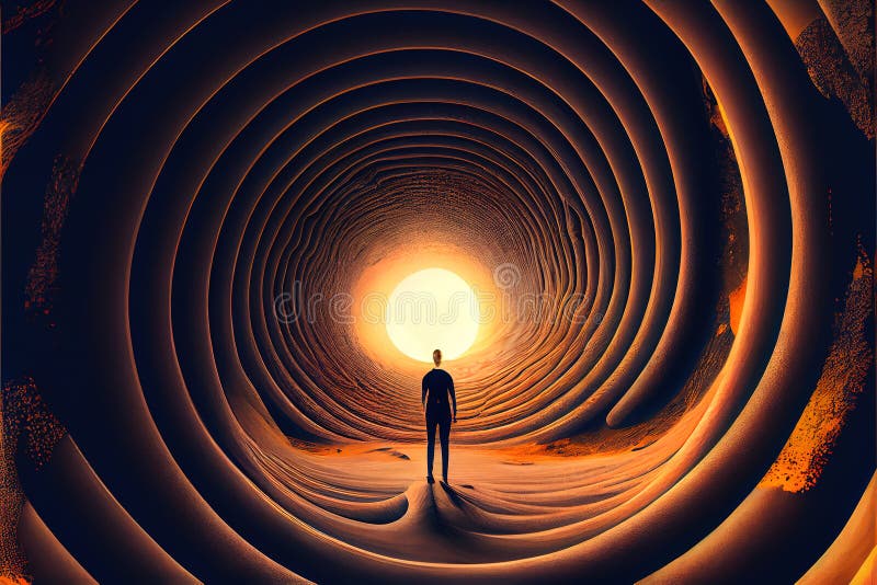 Self Expression Concept in Surreal Setting. Stock Illustration ...