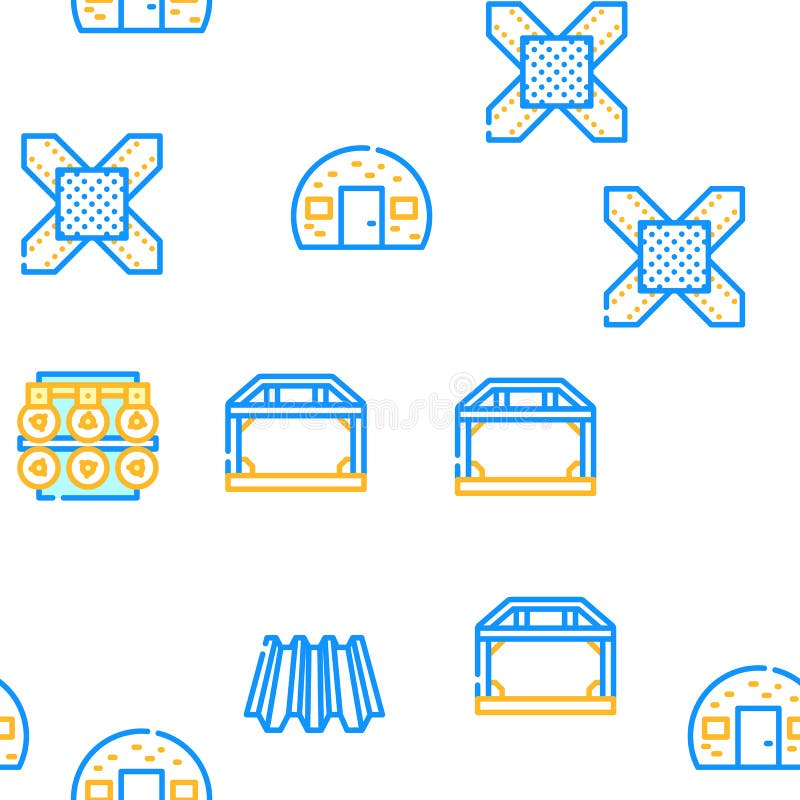 Self-framing Metallic Building Icons Set Vector Stock Vector ...