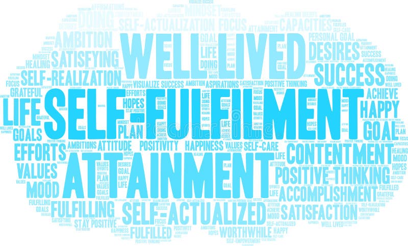 Self-Fulfilment Word Cloud stock vector. Illustration of actualization ...