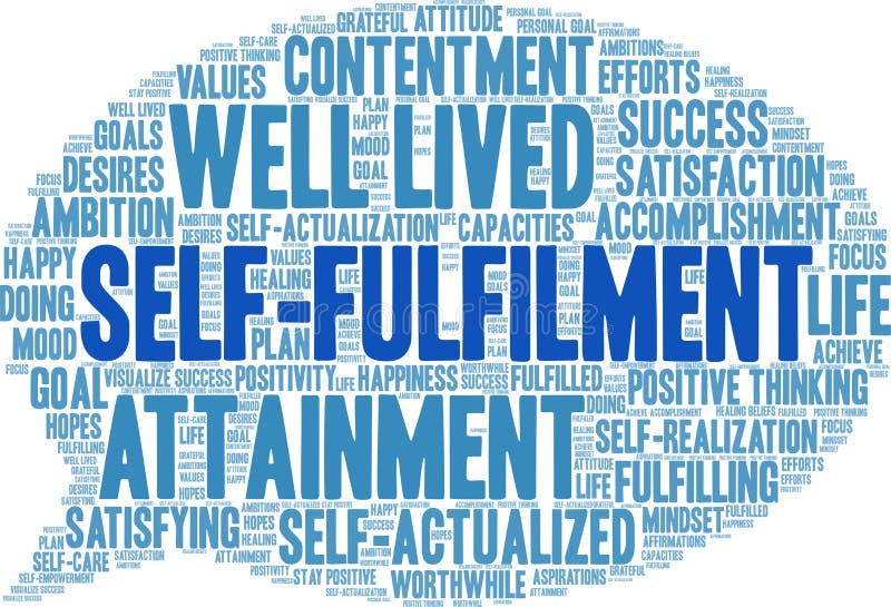 Self-Fulfilment Word Cloud stock vector. Illustration of ambition ...
