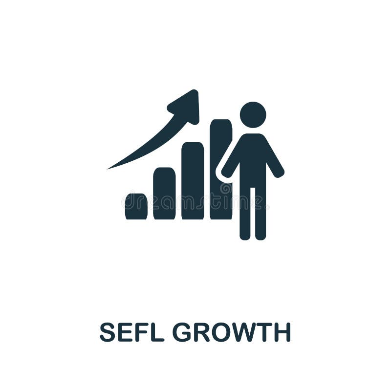Self Growth Icon. Monochrome Simple Element from Personal Growth ...