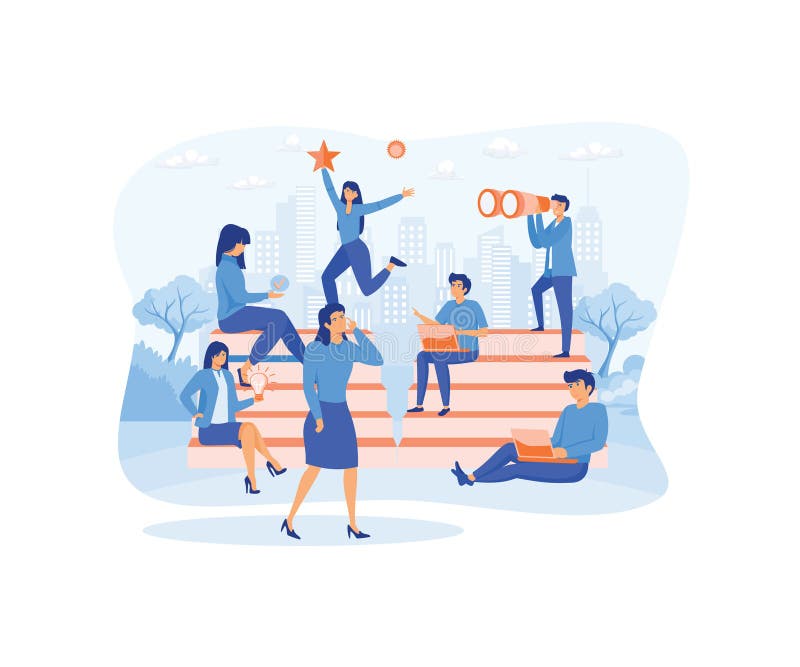 Self Growth and Personal Development Progress Stages Tiny Person ...