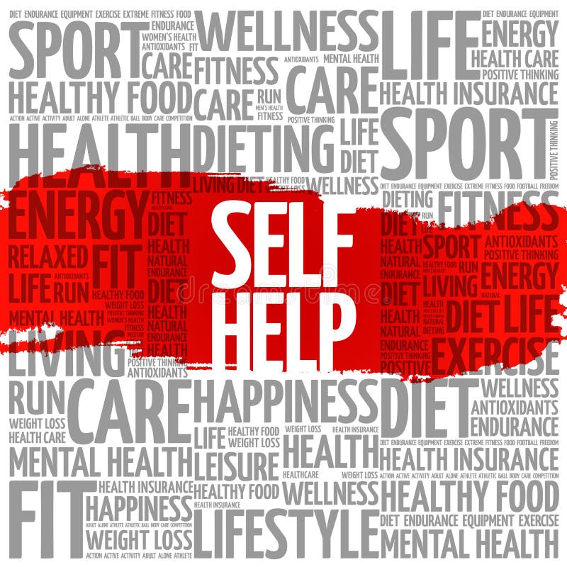 Self Help Word Cloud Collage Stock Illustration - Illustration of live ...