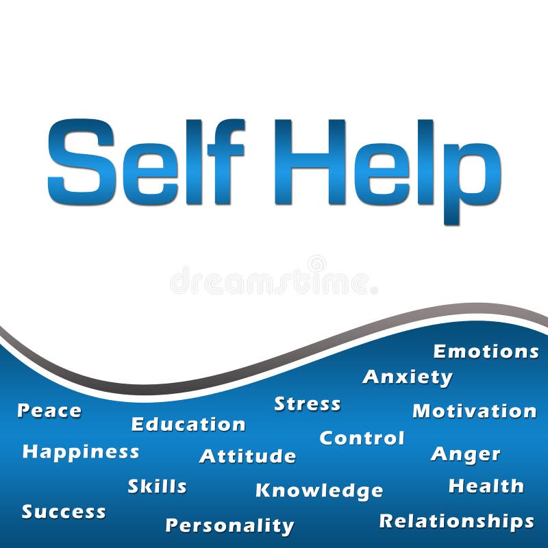 Self Help Wordcloud Blue Square Stock Illustration - Illustration of ...