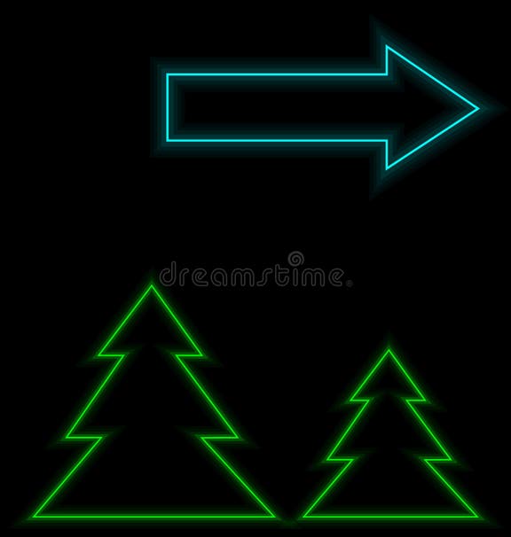 Self-illuminated Christmas Trees with Arrow Stock Vector - Illustration ...