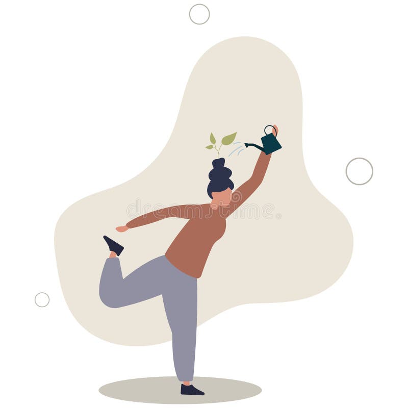 Growth Mindset Concept ,people Reading Book with Watering Plants from ...