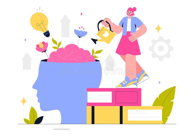 Self Improvement Illustration Featuring Upskilling, Learning at Work ...