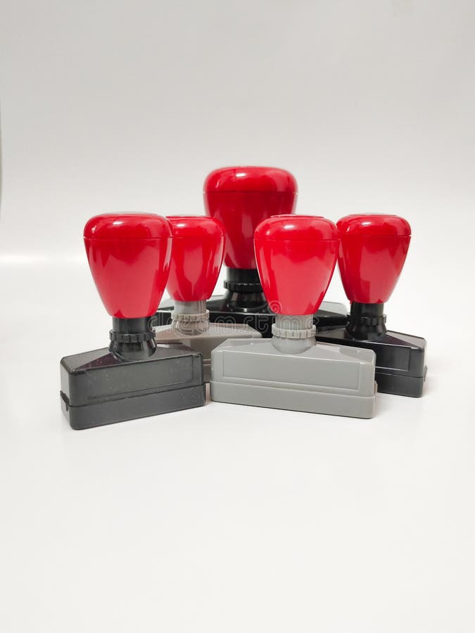 Self-inking, Rubber Date Stamp on the Table in the Library. Stock Image ...