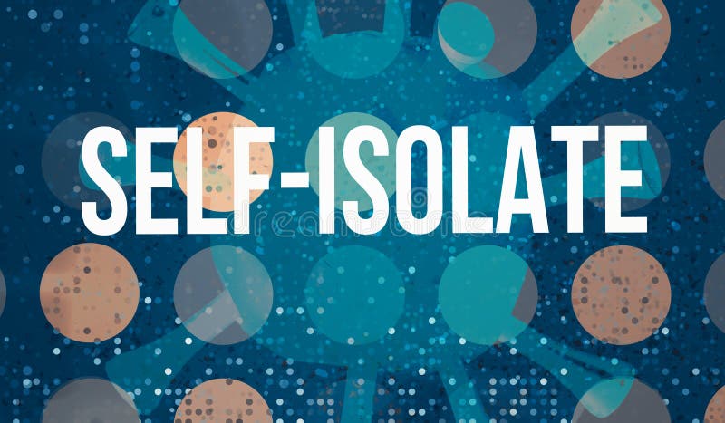 Self-isolate Theme with Abstract Dots Background Stock Illustration ...