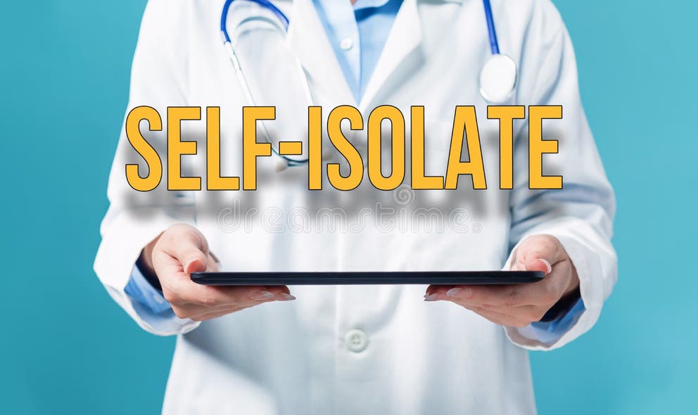 Self-isolate Theme with a Doctor Using a Tablet Pc Stock Photo - Image ...