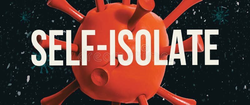 Self-isolate Theme with a Red Virus Stock Photo - Image of sick ...