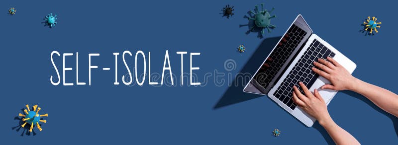 Self-isolate Theme with Woman Using a Laptop Stock Photo - Image of ...