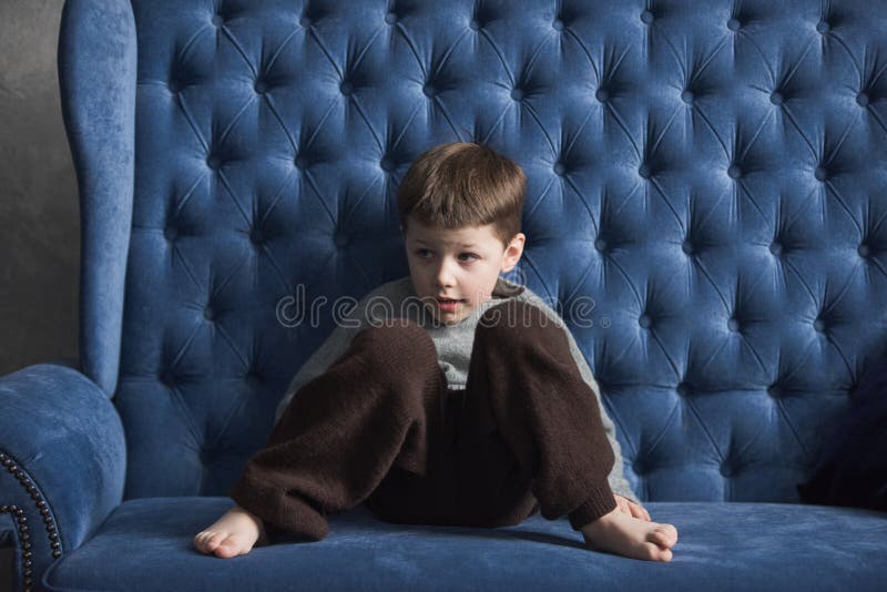 Sleep in Bed, Play on the Bed, the Boy is Resting during Self-isolation ...