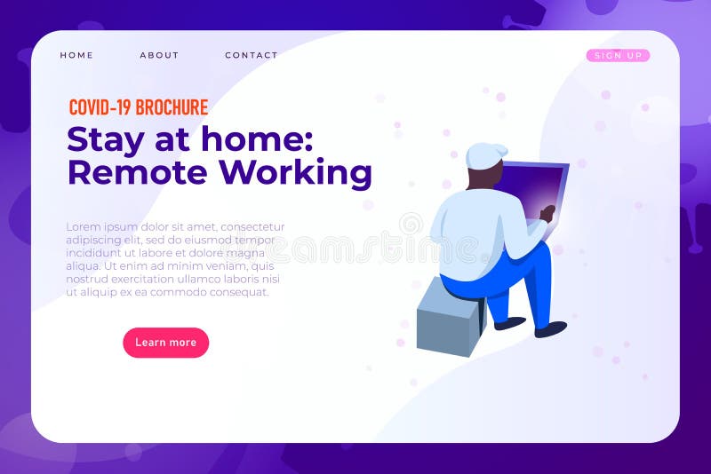 Self Isolation Due To Coronavirus. Stay at Home and Work Remotely Stock ...