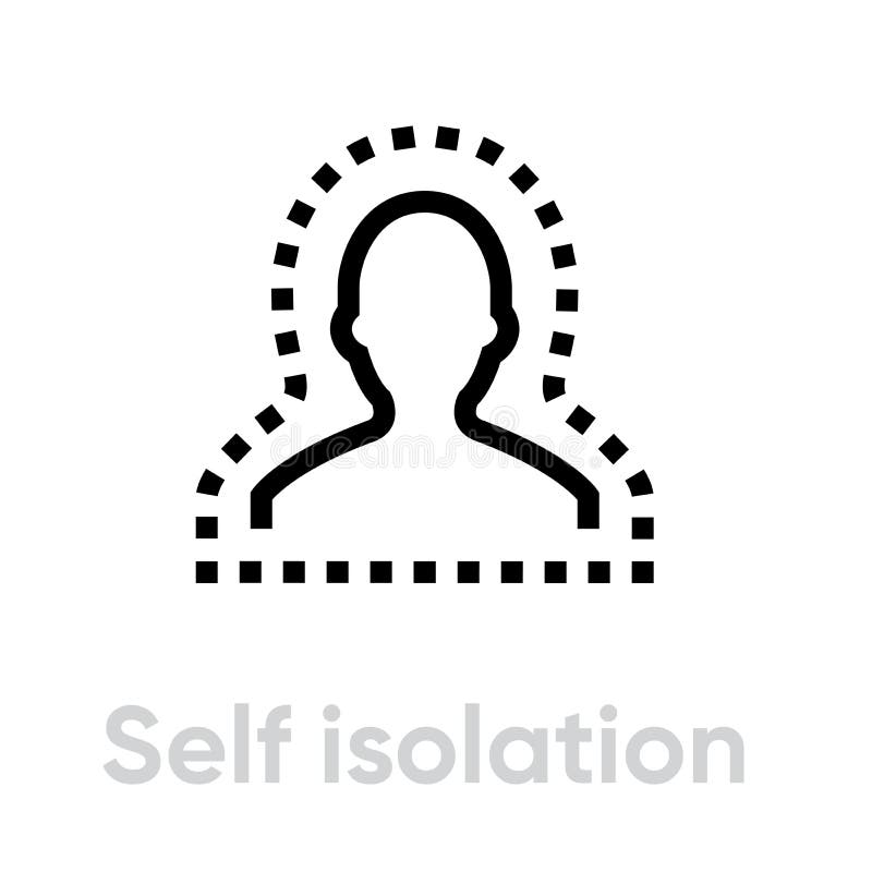 Self Isolation Epidemic Icon. Editable Line Vector Stock Vector ...