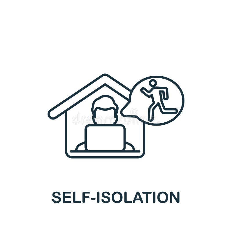 Self-Isolation Icon. Line Simple Quarantine Icon for Templates, Web ...