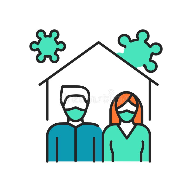 Self Isolation Line Color Icon. Sign for Web Page, Mobile App, Button ...