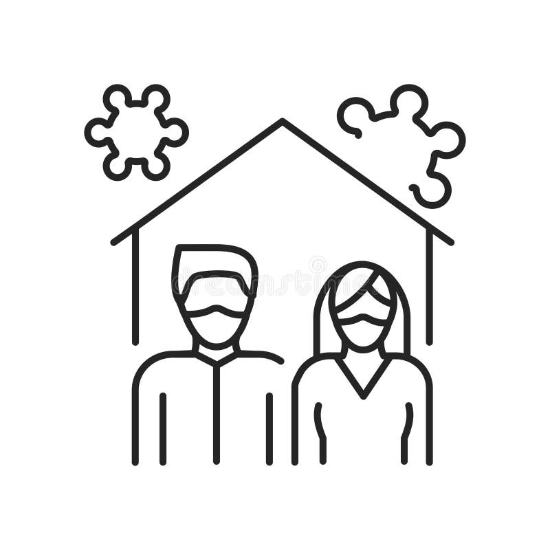 Self Isolation Line Color Icon. Sign for Web Page, Mobile App, Button ...