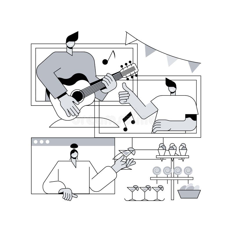 Self-isolation Party Abstract Concept Vector Illustration. Stock Vector ...