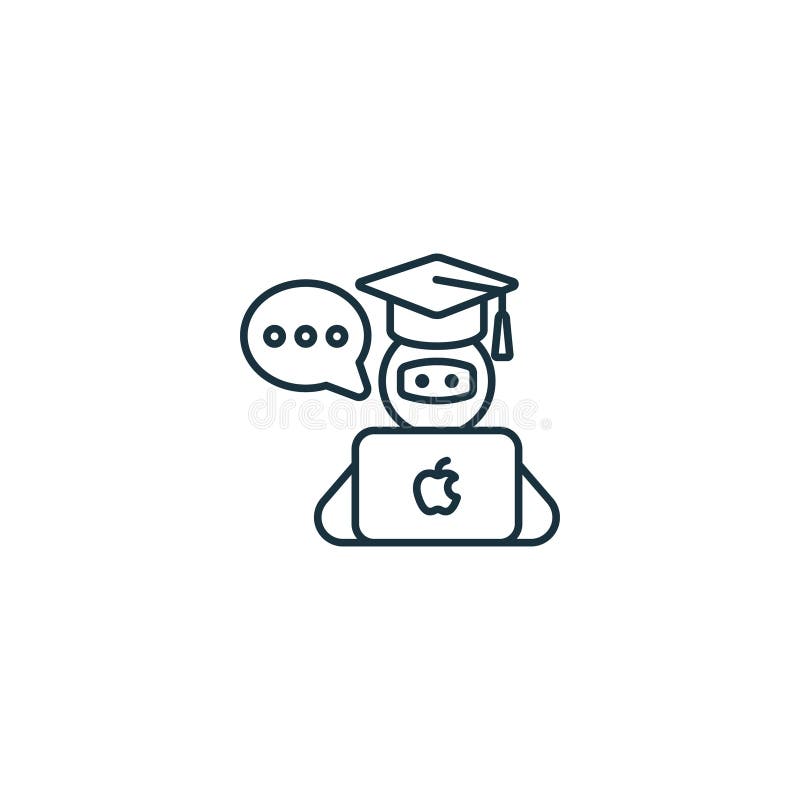 Self-Learning Chatbot Icon. Monochrome Simple Virtual Assistant Icon ...