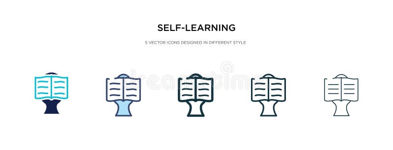 Self-learning Icon in Different Style Vector Illustration. Two Colored ...