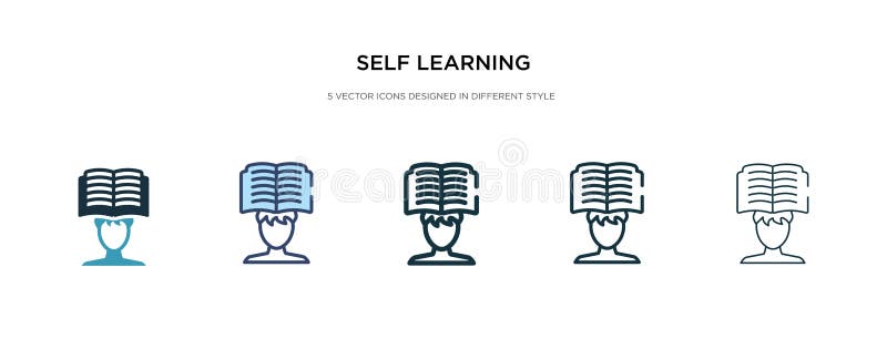 Self Learning Icon in Different Style Vector Illustration. Two Colored ...