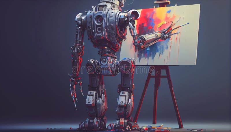 Self Learning Robot Painting Stock Illustration - Illustration of ... Self Learning Robot Painting Stock Illustration - Illustration of ...
