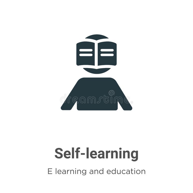 Self-learning Vector Icon on White Background. Flat Vector Self ...