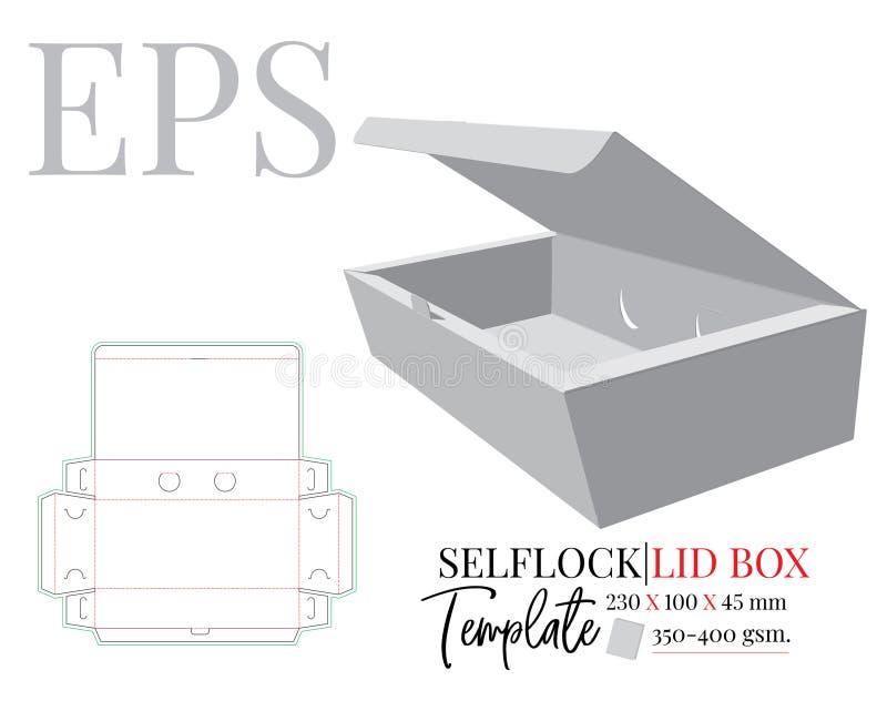Lid Box Template, Vector with Die Cut, Laser Cutting Stock Vector ...
