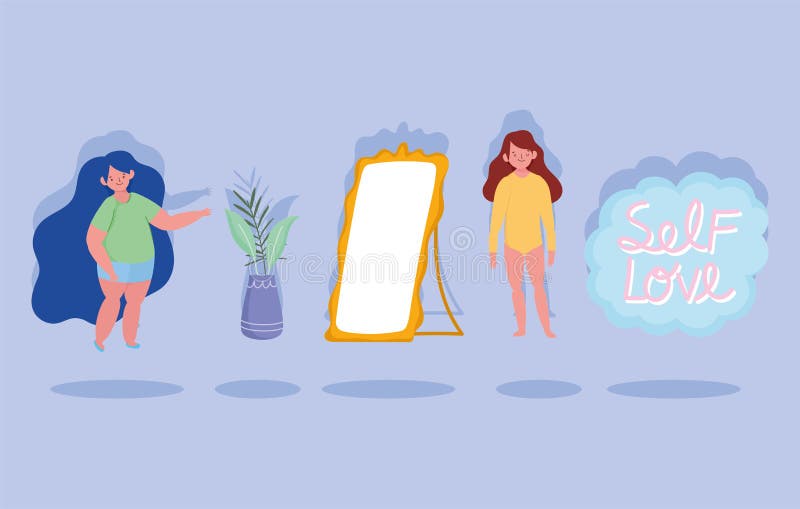 Self love girls stock vector. Illustration of selfish - 212838948