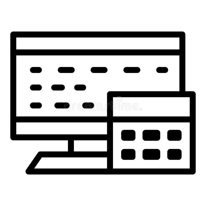 Self Machine Icon Outline Vector. Screen Cash Point Stock Vector ...