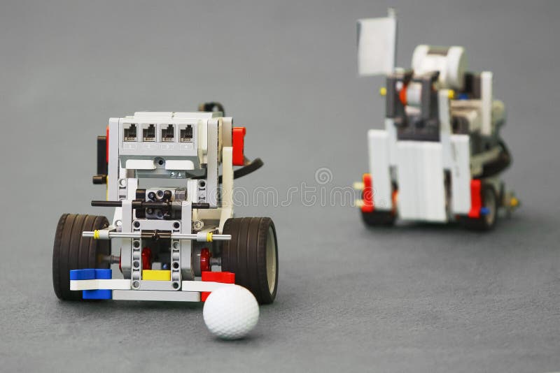 Self-made Robot from Lego Blocks. Stock Image - Image of physics ...