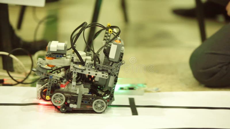 Self-made Robot from Lego Blocks Stock Video - Video of championship ...