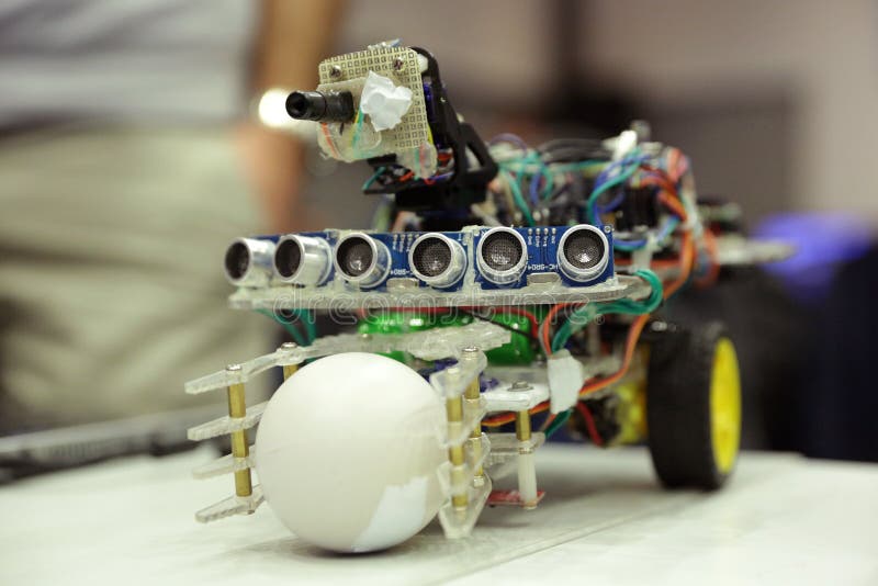 Self-made robot by student editorial stock photo. Image of futuristic ...