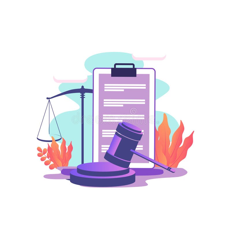 Legal Statement. Judge Desission, Judical System Stock Vector ...