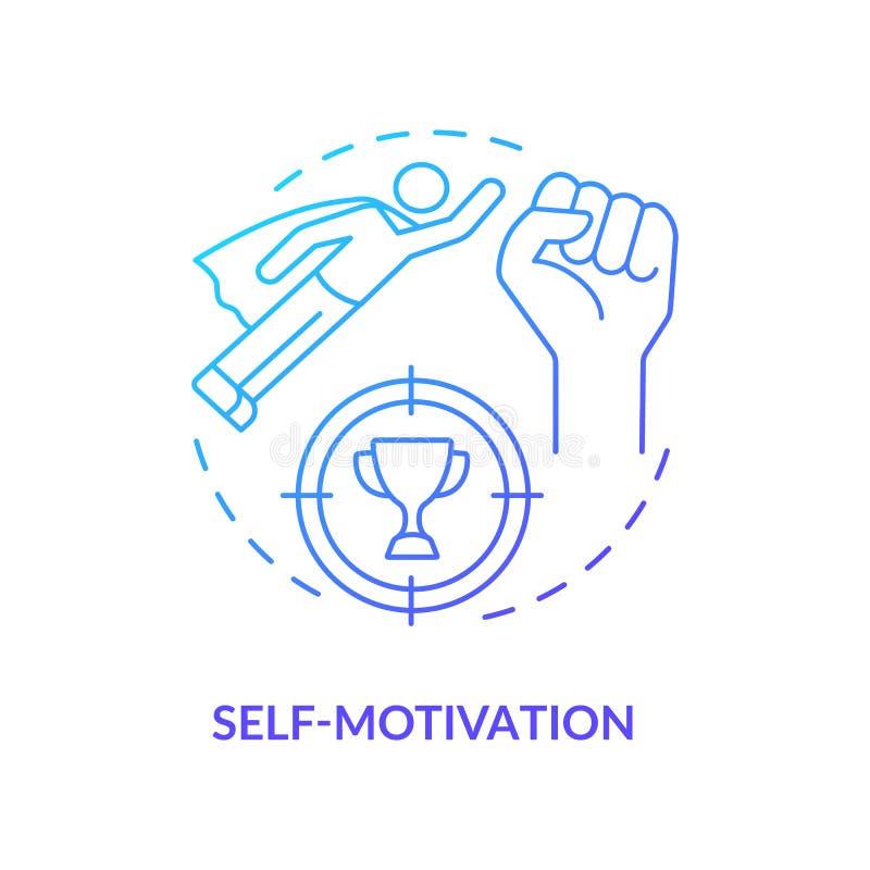 Self Motivation and Stress Management Red Gradient Concept Icon Stock ...